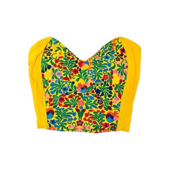 Cielito Lindo | Tops | Mexican Yellow Corset Top | Poshmark